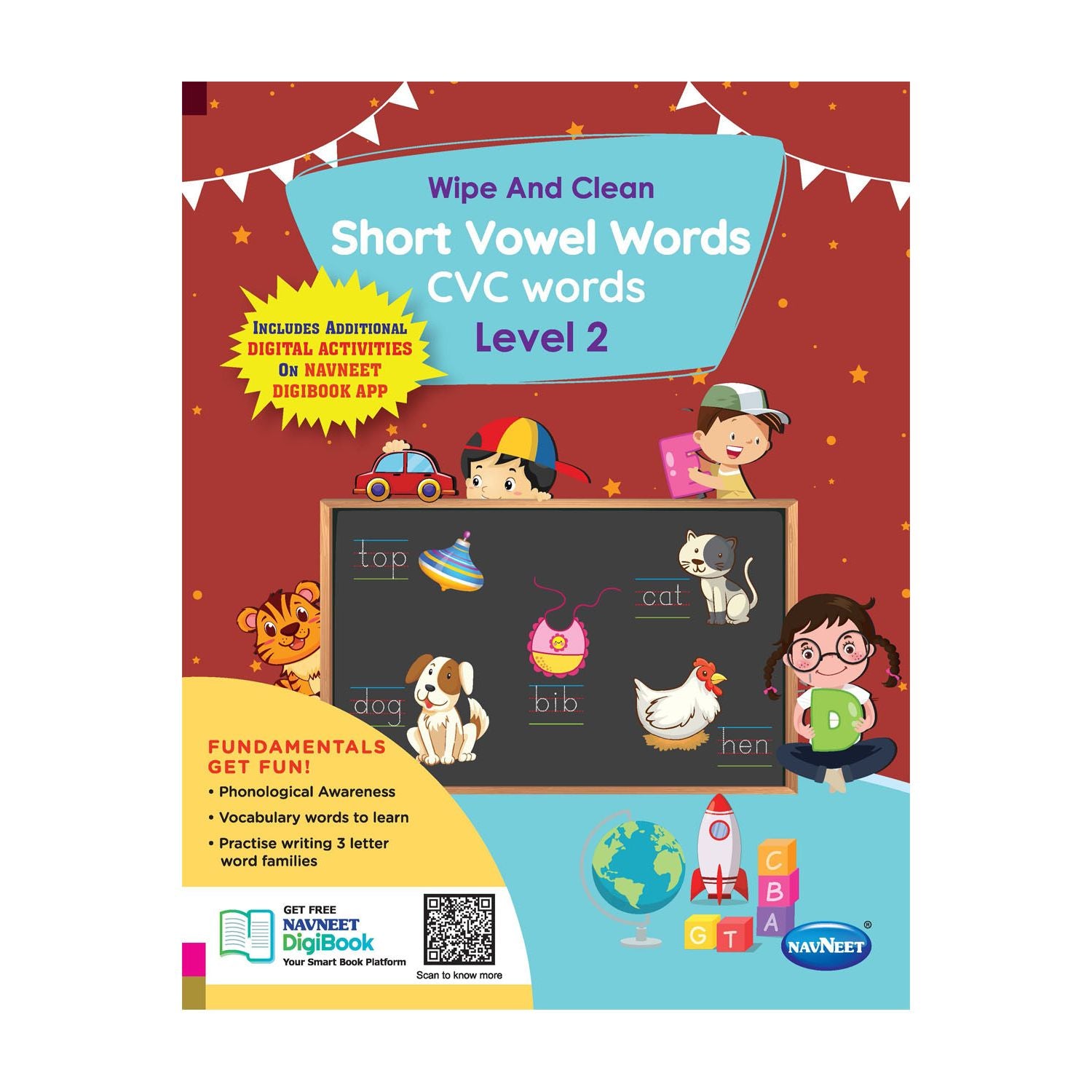 Wipe And Clean – Short Vowel Words (CVC Words) Level 2 – Pustak City